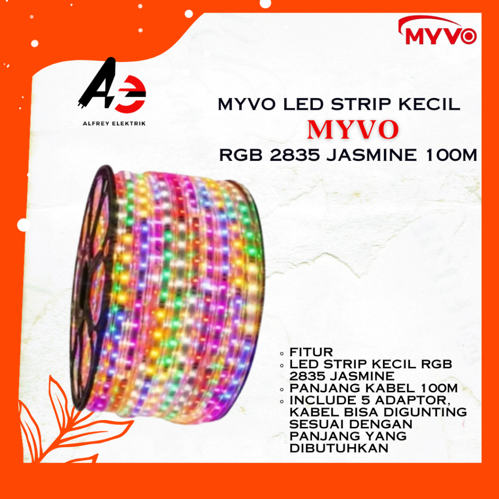 Jual Myvo LED Strip Kecil RGB 2835 Jasmine 100m | Shopee Indonesia