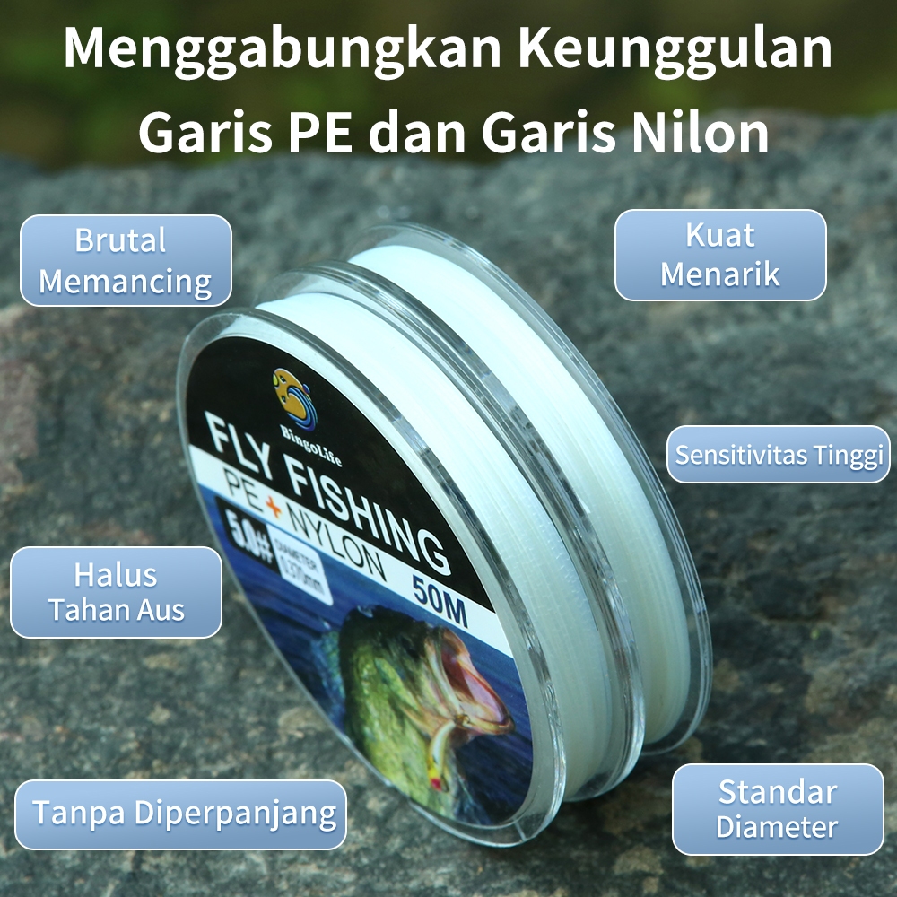 Jual Senar Pancing Terkuat Ukuran Kecil Max 40kg Fly Fishing Line Putih ...