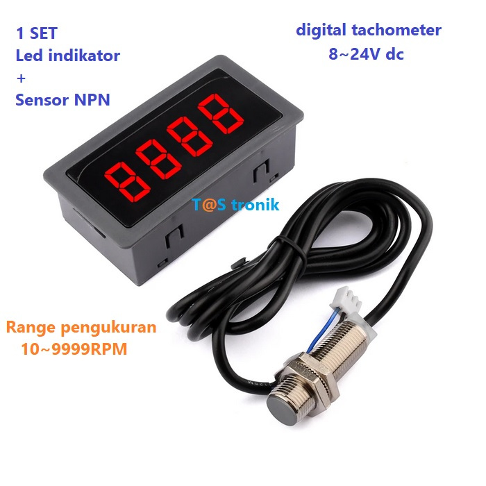 Jual Digital Tachometer indikator NPN hall sensor proximity speed ...