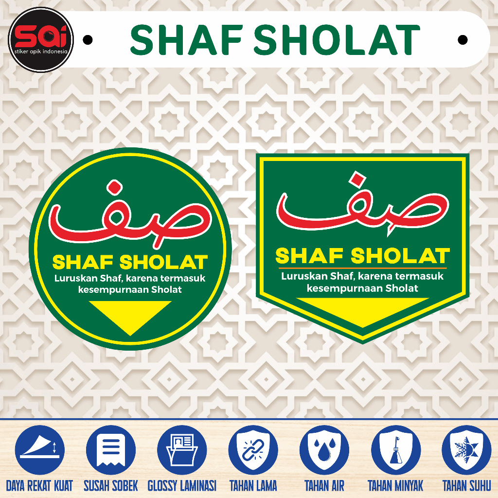 Jual stiker vinyl anti air SHAF SHOLAT BUNDAR & LANCIP laminasi glossy ...