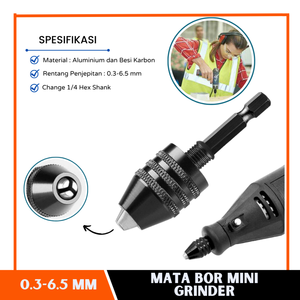 Jual Kepala Bor Mini Grinder Keyless Drill Chuck Kepala Bor Mini ...