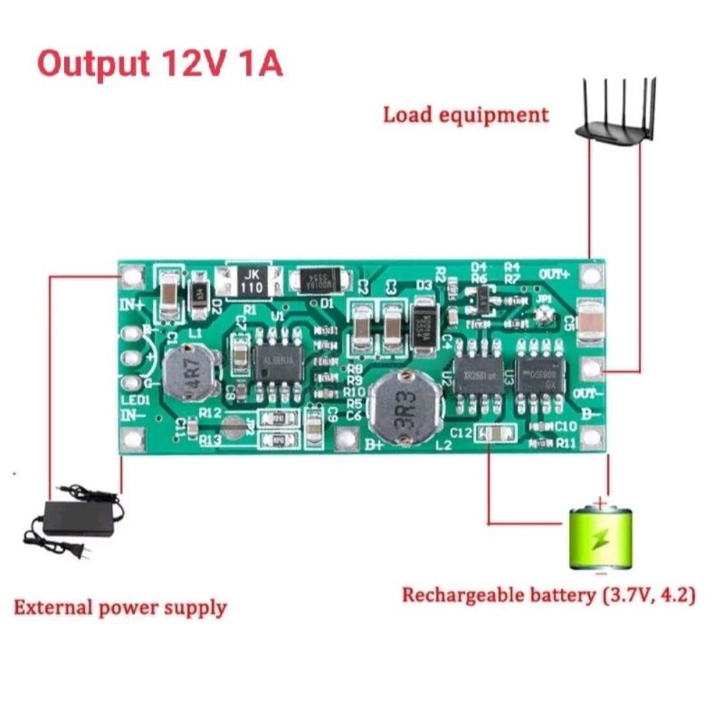 Jual Modul UPS 9v-12v always on baterai lithium 18650 | Shopee Indonesia