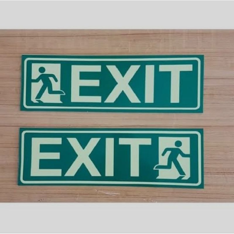 Jual AKRILIK SIGN EXIT 30X10 GLOW IN THE DARK AKRILIK FOSFOR K3 RAMBU ...
