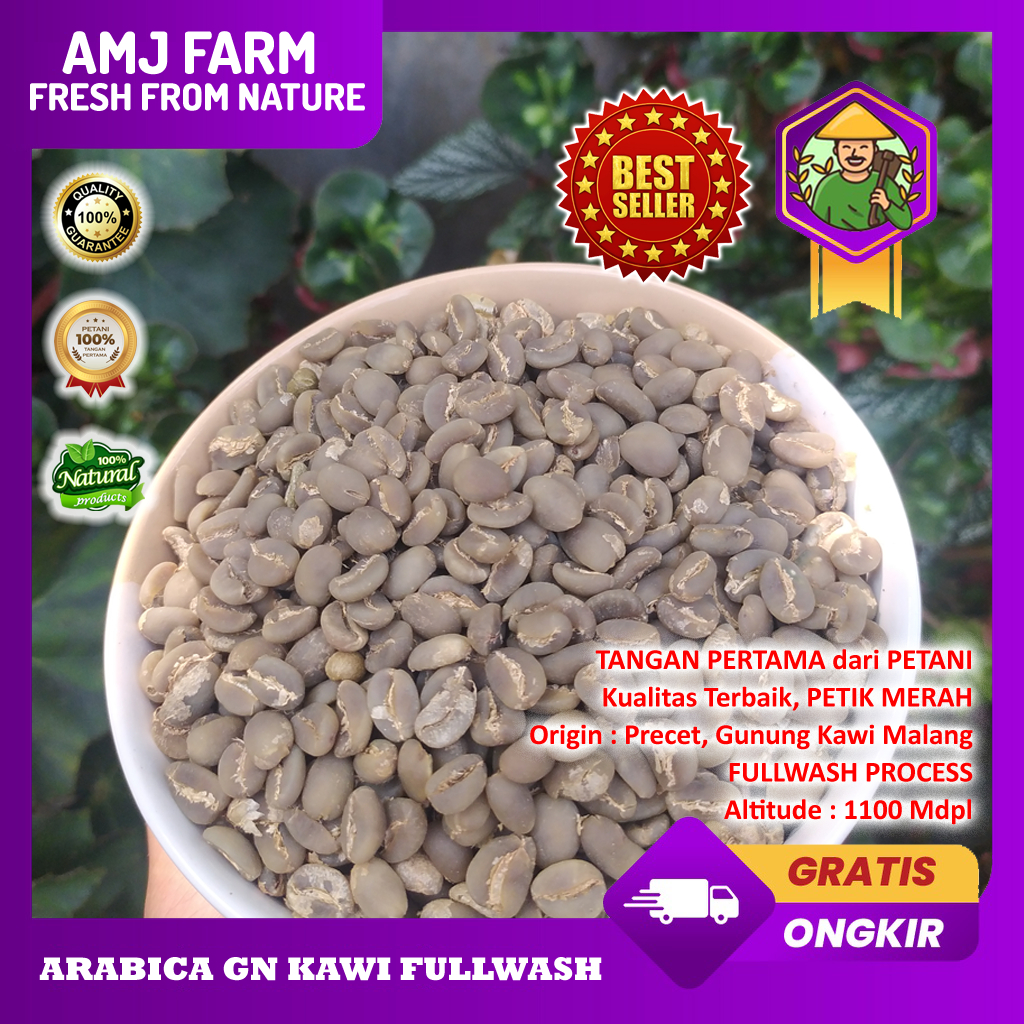 Jual FULL WASH GRADE1 1 Kg ARABICA Ateng Gunung Kawi Kawi ( AMJ FARM ) | Shopee Indonesia