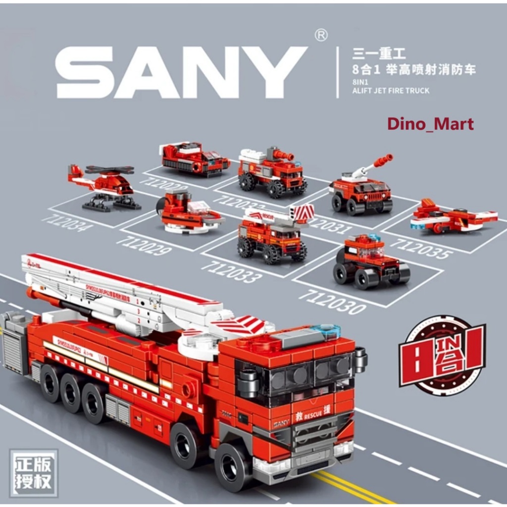 Jual Sembo Block Pemadam Kebakaran 8 in 1 Jet Fire Truck 712028 ...