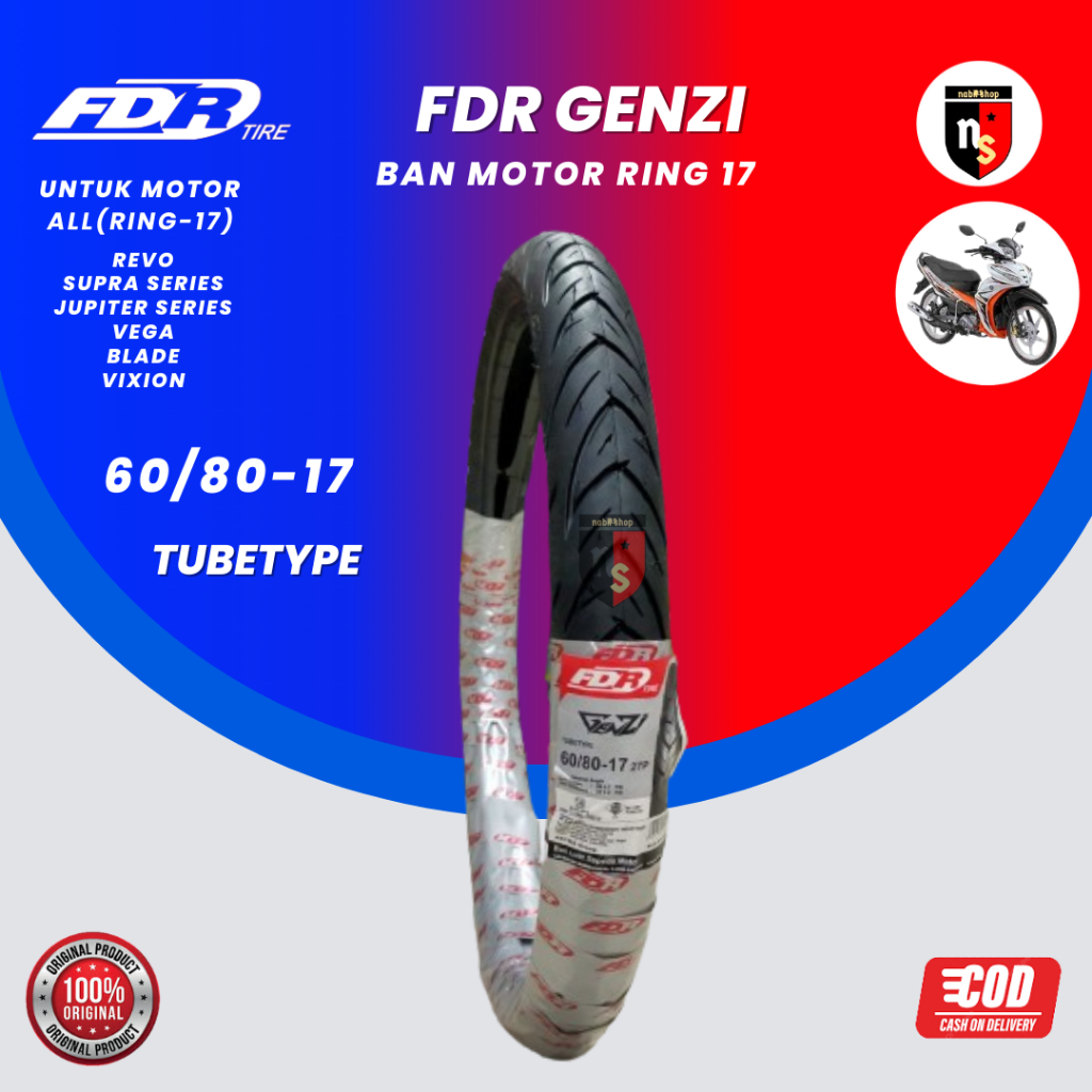 Jual Ban Luar FDR genzi 60/80 17 Ban Cacing Tube type | Shopee Indonesia