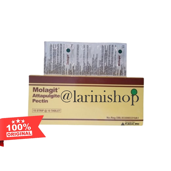 Jual MOLAGIT OBAT DIARE PER BOX ISI 150 TABLET (15 STRIP) | Shopee ...