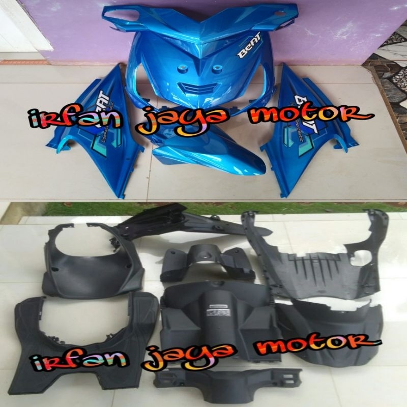 Jual Full Body Halus kasar Cover body Full Honda Beat karbu biru muda ...