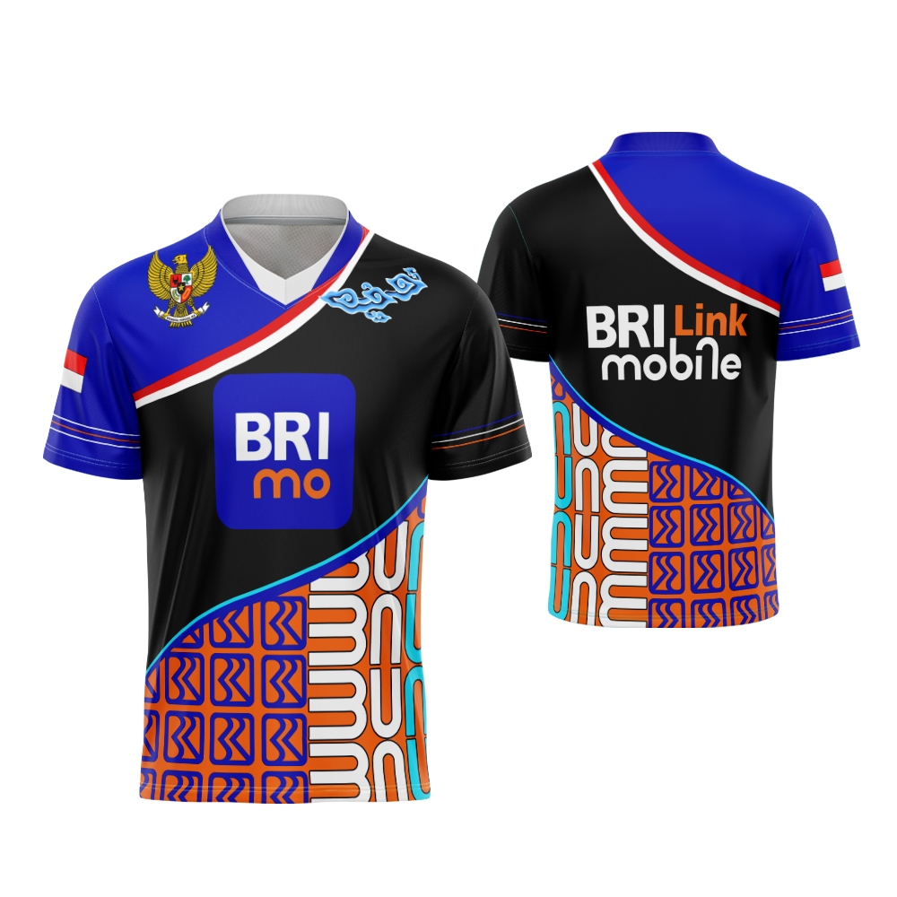Jual Kaos Pria Motif BRImo Bank BRI Logo Perusahaan Bank BRI Terbaru ...