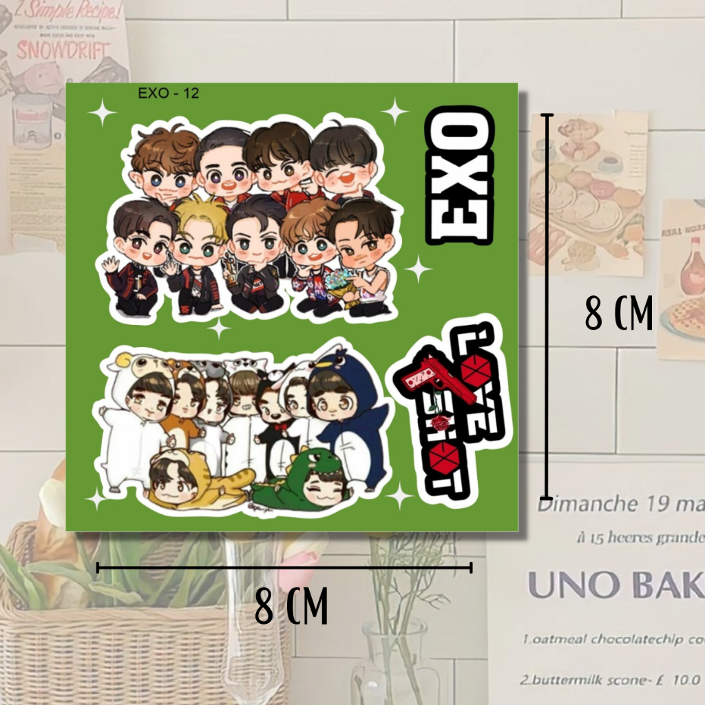 Jual Stiker EXO kartun cute | Stiker Kpop | PART 2 ANTI AIR LUNTUR ...