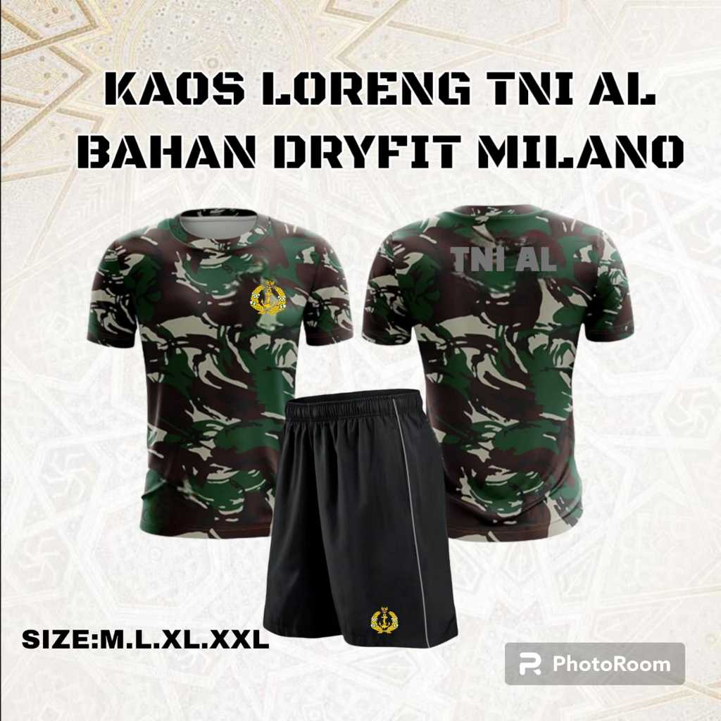 Jual KAOS STELAN LORENG TNI AL KAOS JERSEY TNI AL BAHAN DRYFIT MILANO ...