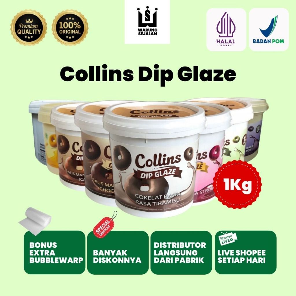 Jual Collins Dip Glaze 1 Kg / Selai Rasa Coklat / Selai Rasa Keju ...