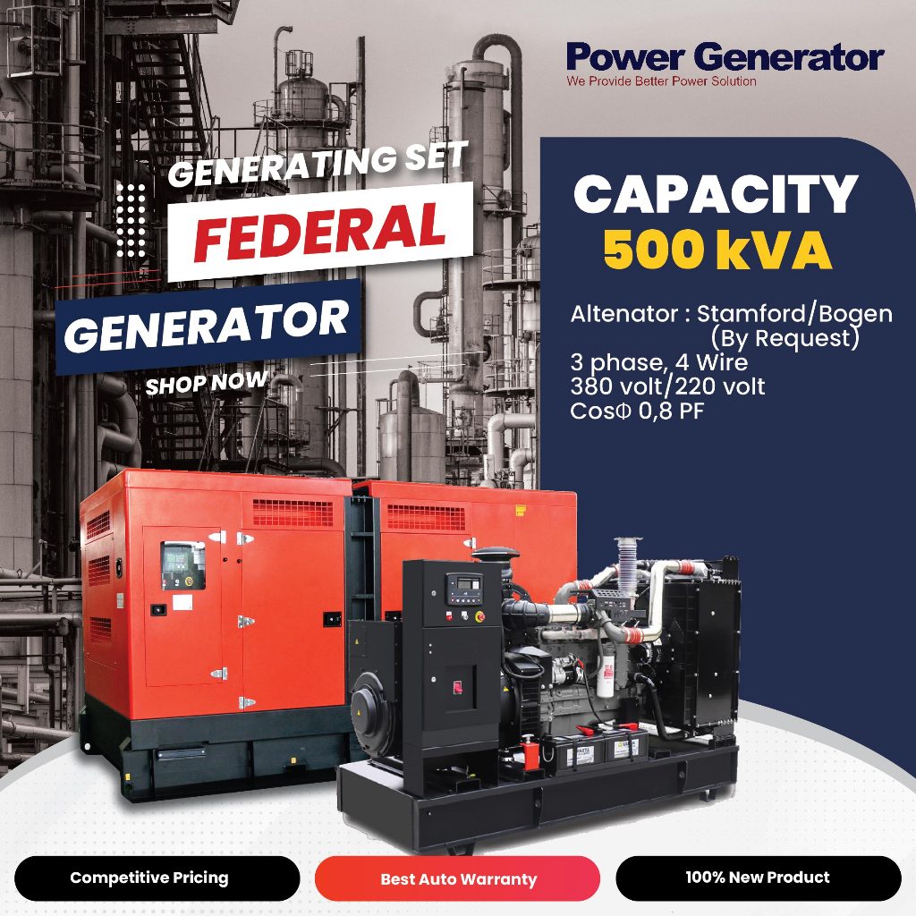 Jual Genset 500 kVA Federal - Open & Silent - Genset Power Indo - Power ...
