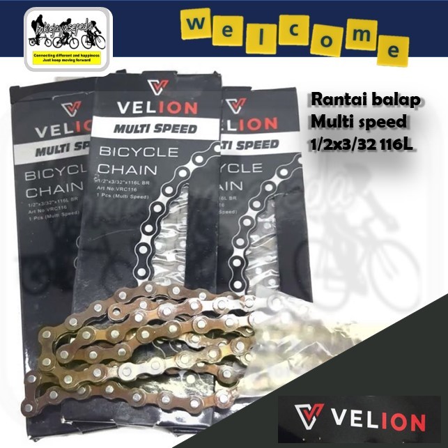 Jual VELION RANTAI SEPEDA BALAP 6 - 7 - 8 SPEED 1/2 X 3/32 X 116L Untuk ...