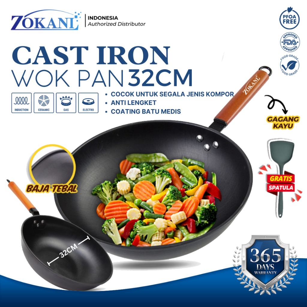Jual ZOKANI [COD] Anti stick Fry Pan 32cm Anti Lengket Cocok Segala ...