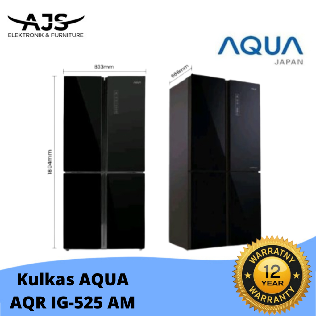Jual LEMARI ES 4 PINTU AQR IG 525 AM INVERTER SIDE BY SIDE AQUA AQR-IG525AM | Shopee Indonesia