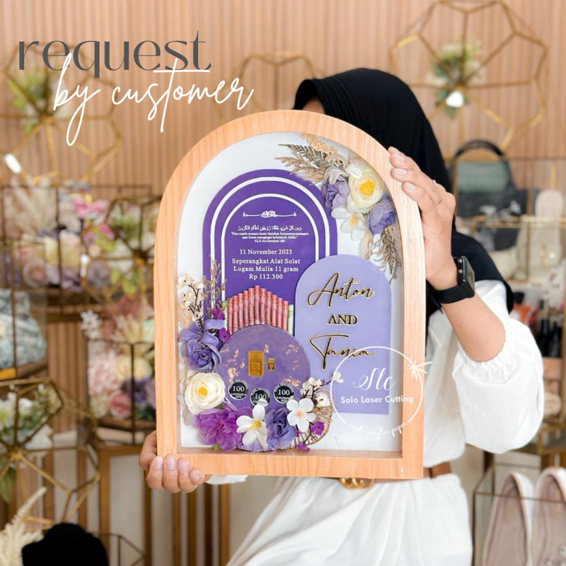 Jual MAHAR DOME DOUBLE ARCH WITH RESIN Size 25 x 35 Mahar Pernikahan ...