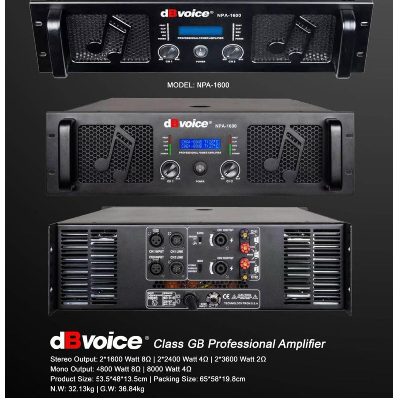 Jual Power dBVoice NPA 1600 Original Amplifier dB Voice NPA1600 Class GB | Shopee Indonesia