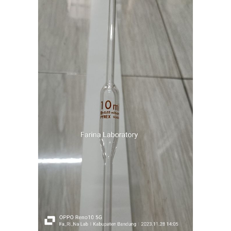 Jual Pipet Volume-Pipet Gondok-Volume Pipette 10ml Pyrex Class A ...