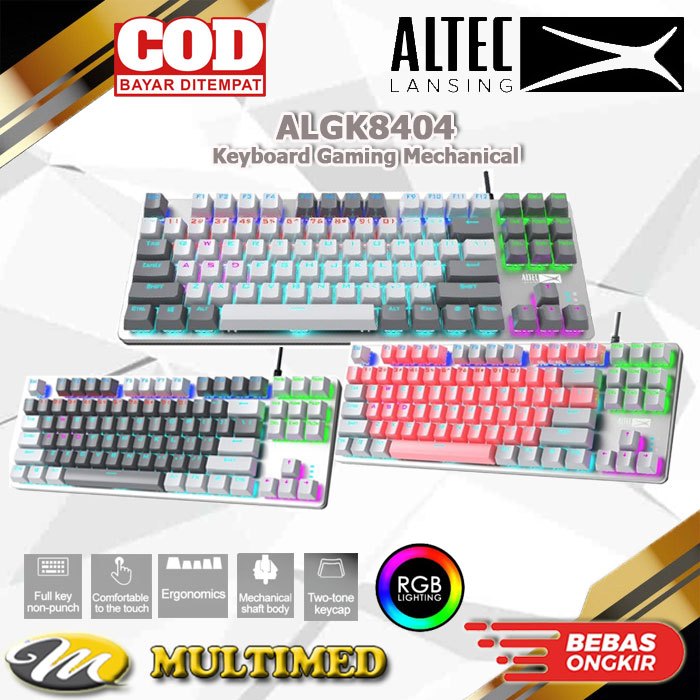 Jual Keyboard Gaming Mechanical TKL Altec Lansing ALGK8404 RGB | Shopee ...