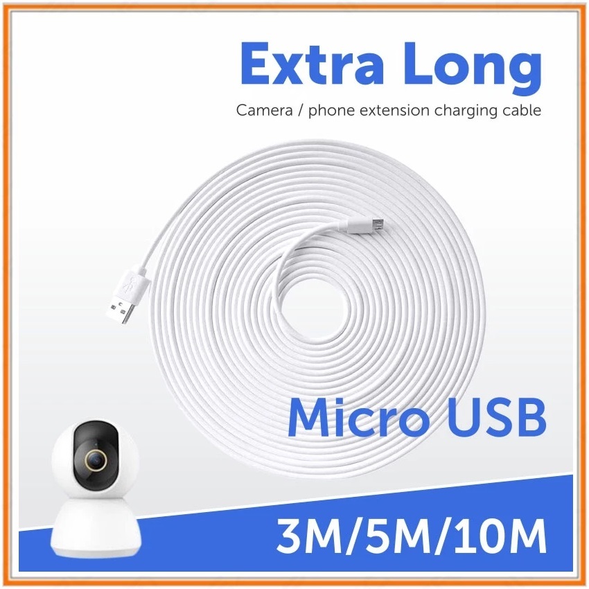Jual Kabel Micro USB / TYPE C Charger 3 - 5 - 10 Meter utk Kamera CCTV ...