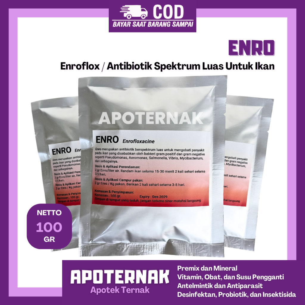 Jual ENRO 100 gram | Enro floxa cine Antibiotik Ikan Sakit Apapun ...