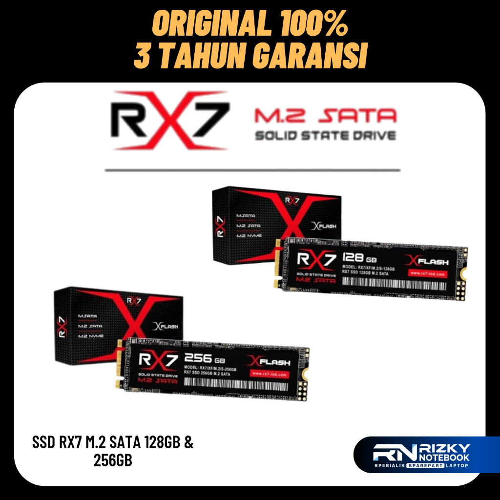 Jual SSD M2 SATA / M.2 SATA / M2SATA 128GB 256GB RX7 RESMI (GARANSI 3 ...