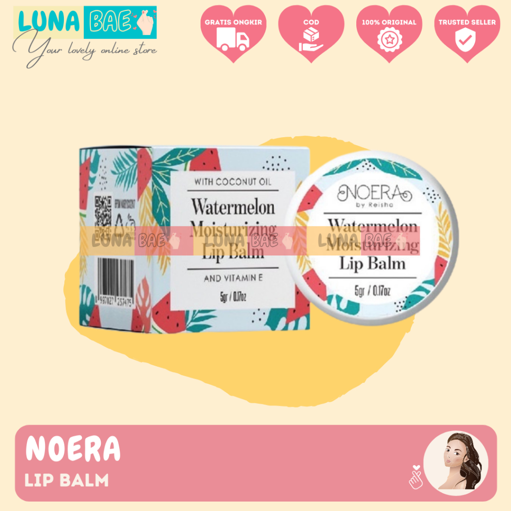 Jual Noera Watermelon Moisturizing Lip Balm BPOM pelembab bibir noera ...