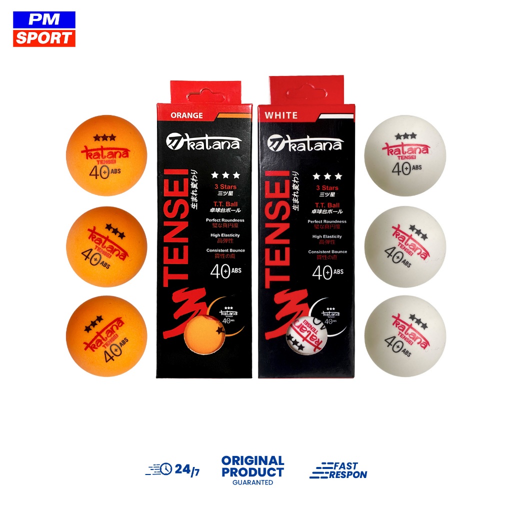 Jual BOLA PINGPONG / TENIS MEJA KATANA TENSEI 40+ ABS BALL 3 PCS | Shopee Indonesia