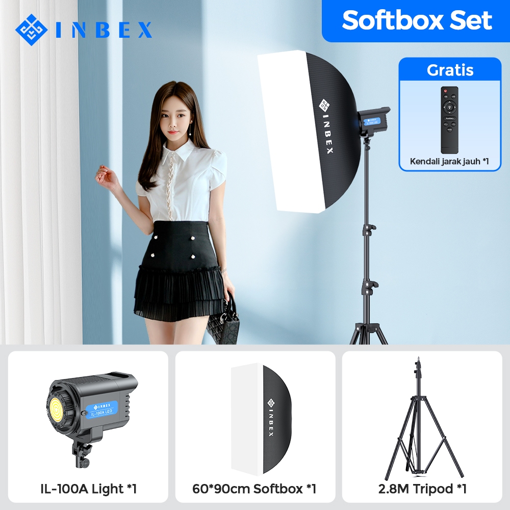 Jual INBEX IL-100A Softbox lighting Video Light Studio Soft Box 100W ...