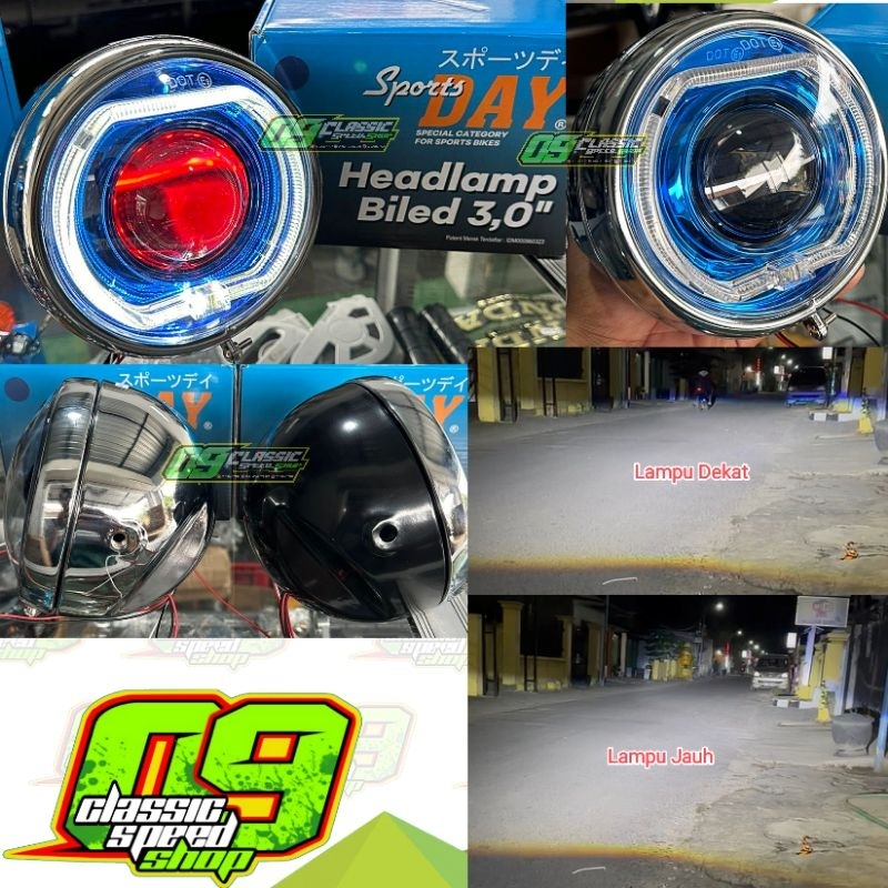 Jual Lampu Bieled biled bie bi led 3 inch Day set batok cb125 krom n ...