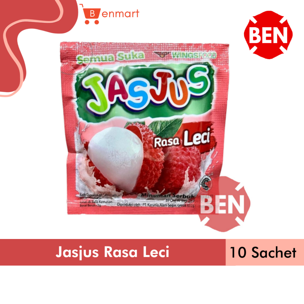Jual Jasjus LECI 1 Renceng 10 Sachet Jas Jus Minuman Serbuk Lychee ...