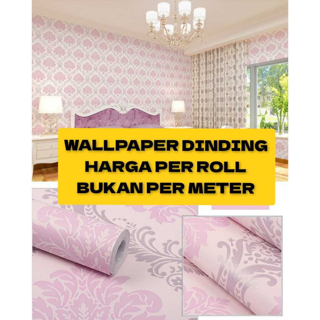 Jual Wallpaper Dinding BATIK PINK Stiker Tembok Kamar Tidur Ruang Tamu ...
