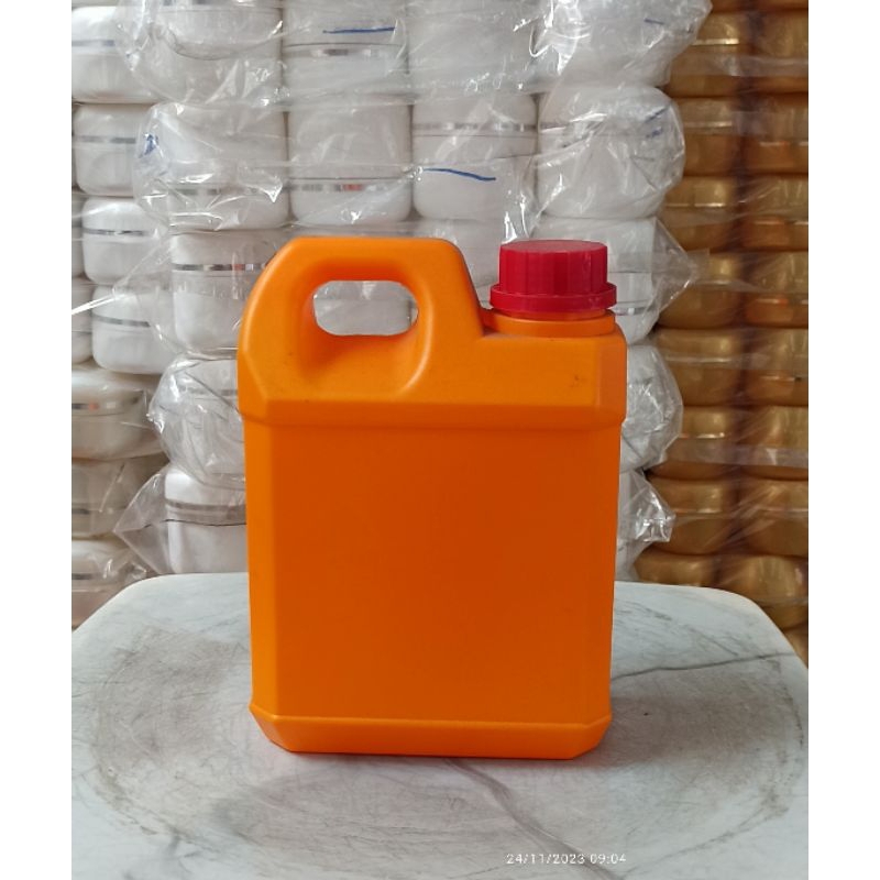 Jual jerigen 1 liter warna orange tutup segel drat | Shopee Indonesia
