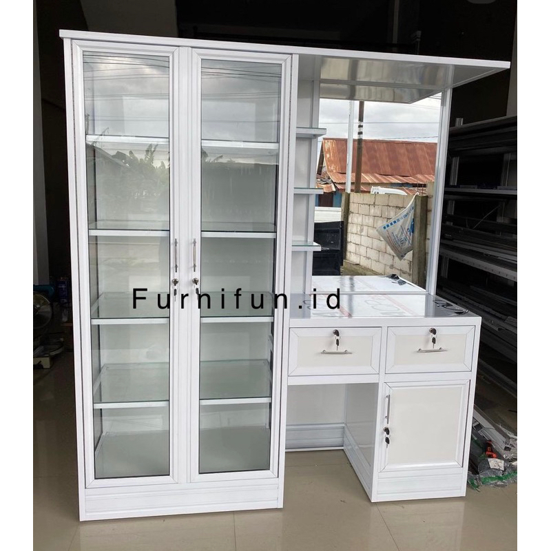 Jual Lemari Kaca Full sap / Meja Rias / Lemari Aluminium | Shopee Indonesia