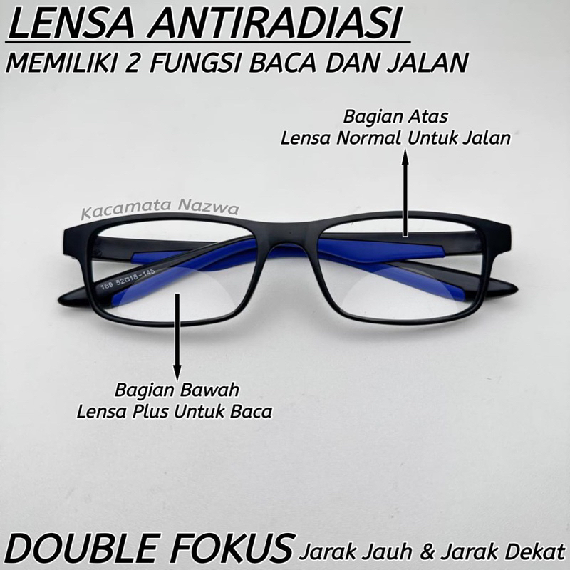 Jual kacamata double fokus seperti 2358 lensa atas Normal lensa bawah ...