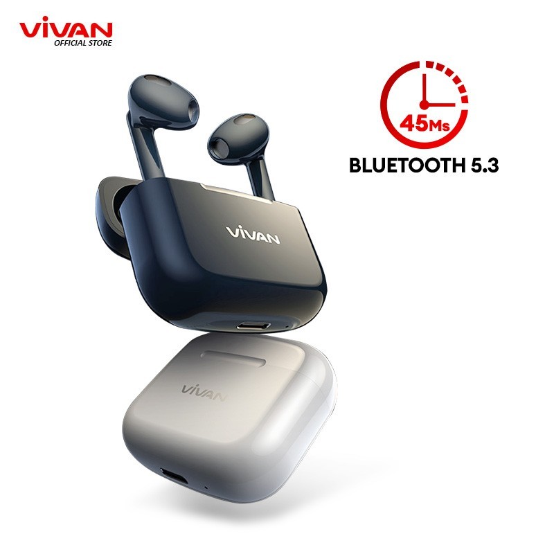 Jual VIVAN TWS Bluetooth 5.3 Bass ENC Gaming Original Earbuds Life 110 ...