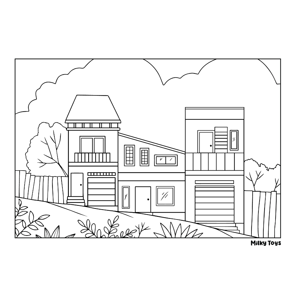 Jual Kertas mewarnai gambar anak tema RUMAH - mewarnai anak PAUD A4 ...