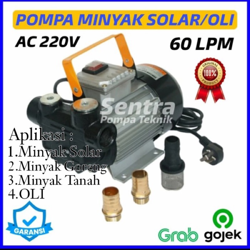 Jual Pompa Cairan kental Pompa oli pompa solar 60 LPM 220V 1 inch ...