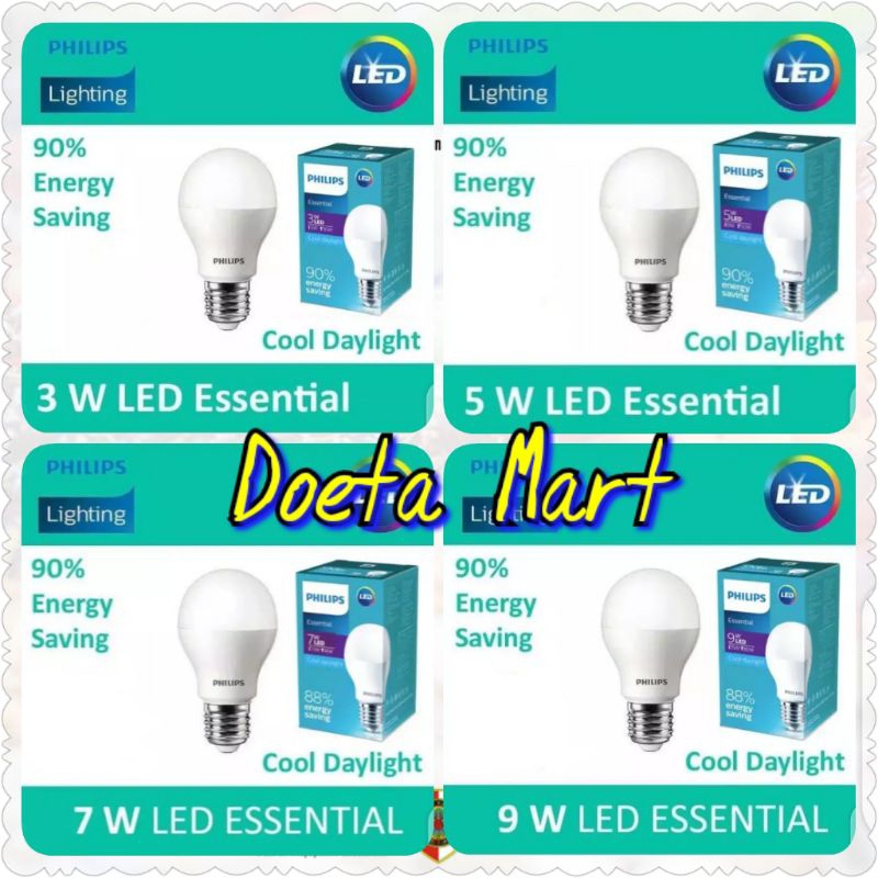 Jual lampu led Philips Essential 3 5 7 9 watt bergaransi resmi | Shopee ...