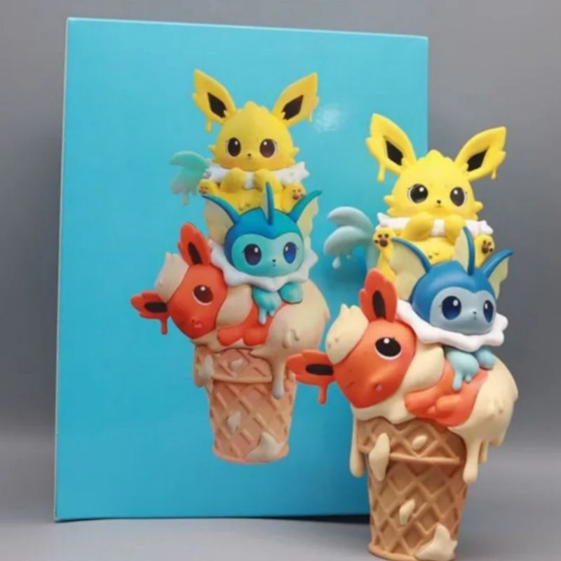 Jual Koleksi Action Figure Pokemon Pikachu on ice Cream Melted | Shopee ...