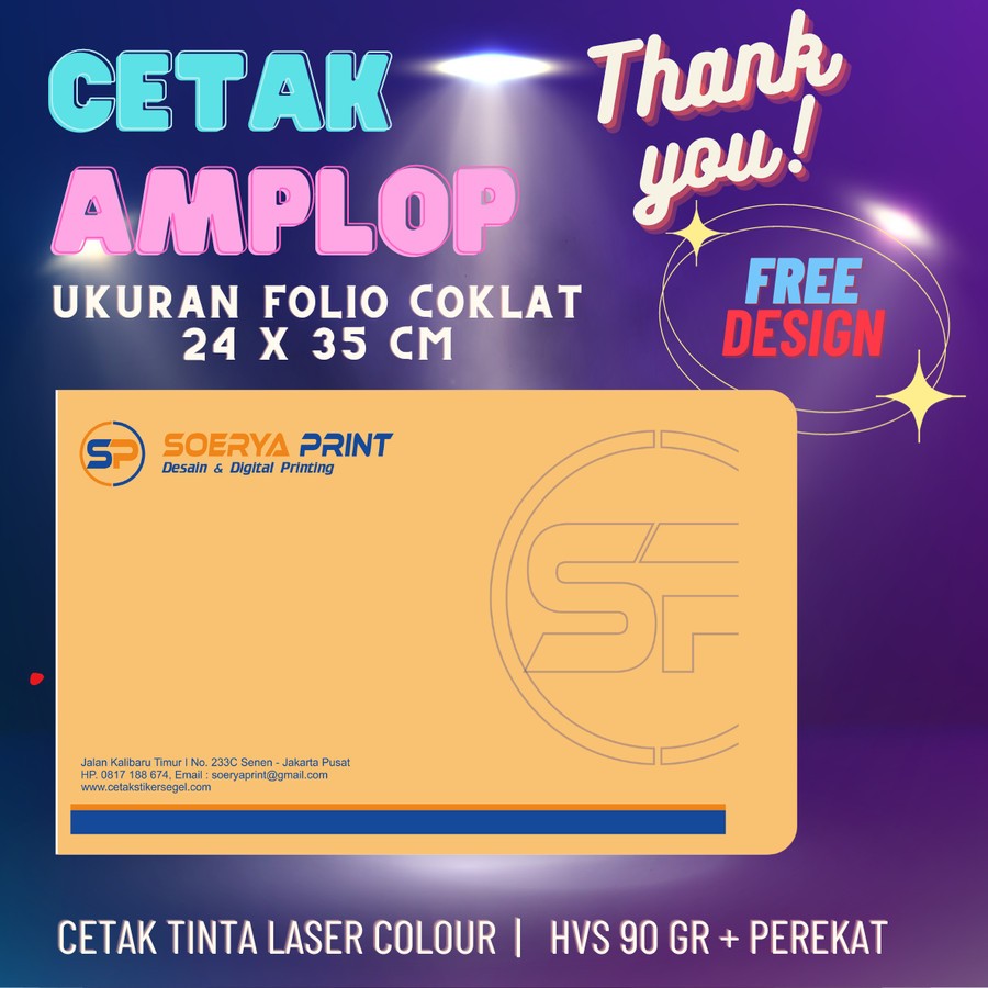 Jual PRINT CETAK AMPLOP COKLAT FOLIO + PEREKAT | Shopee Indonesia