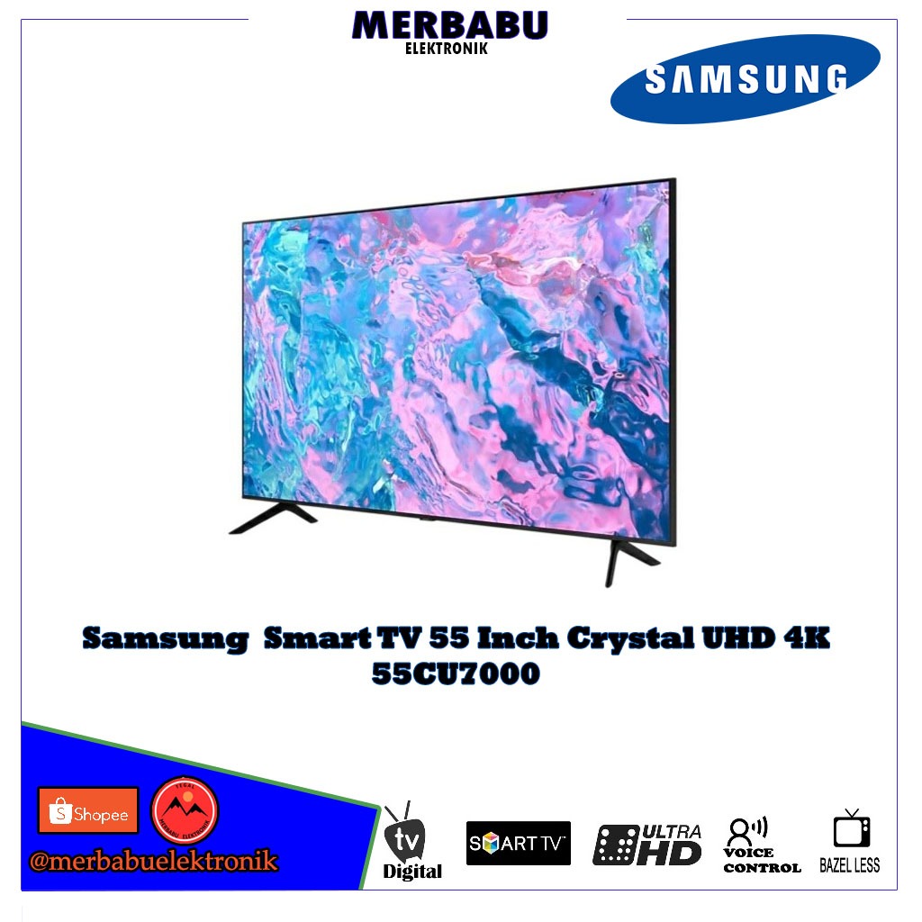Jual SAMSUNG 4K CRYSTAL UHD SMART LED TV 55" CU7000 | Shopee Indonesia