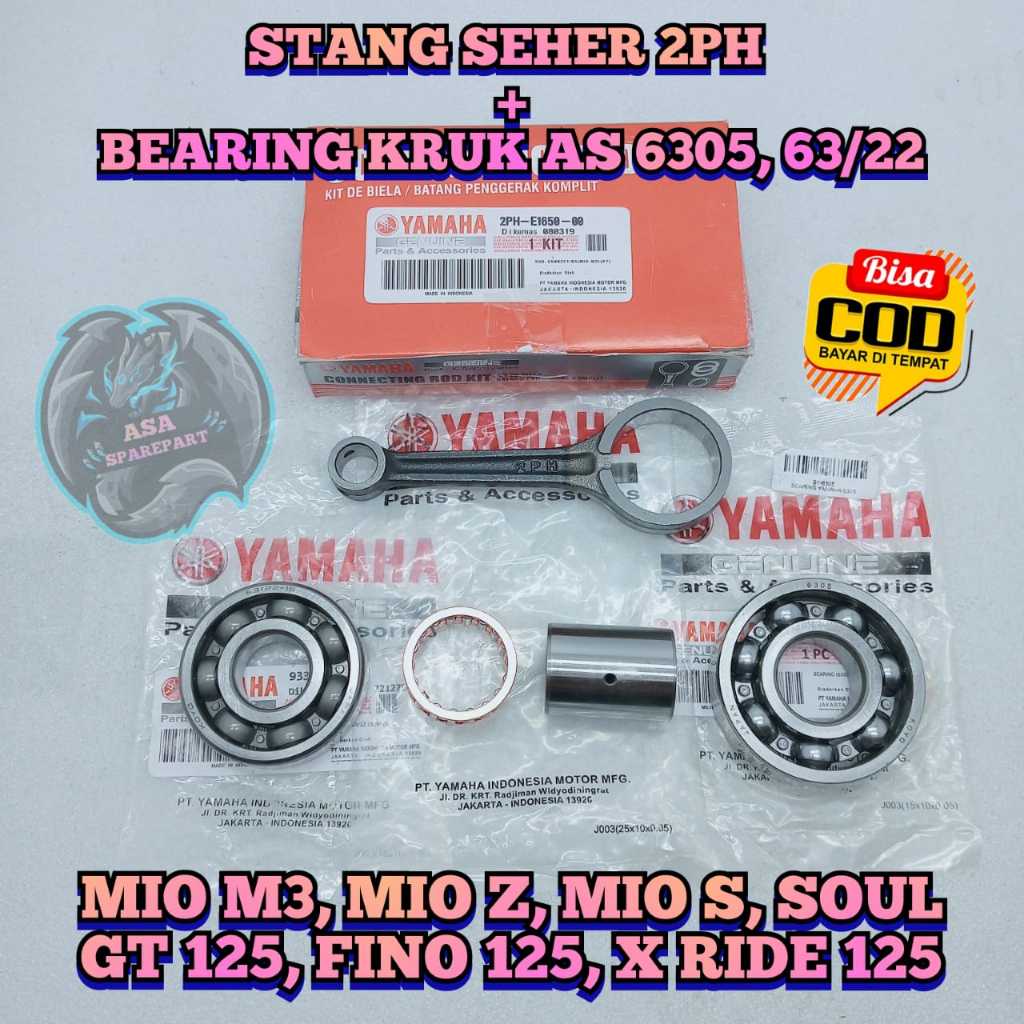 Jual STANG SEHER 2PH + BEARING KRUK AS 6305 & 63/22 ASLI ORIGINAL motor YAMAHA MIO M3 , MIO Z ...