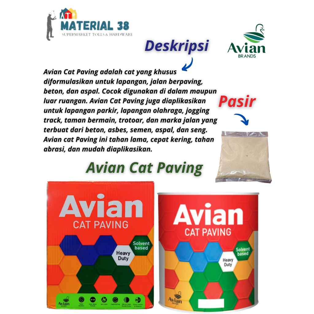 Jual AVIAN CAT PAVING 5 KG CAT MINYAK 2 KOMPONEN BETON PLESTERAN SEMEN ...