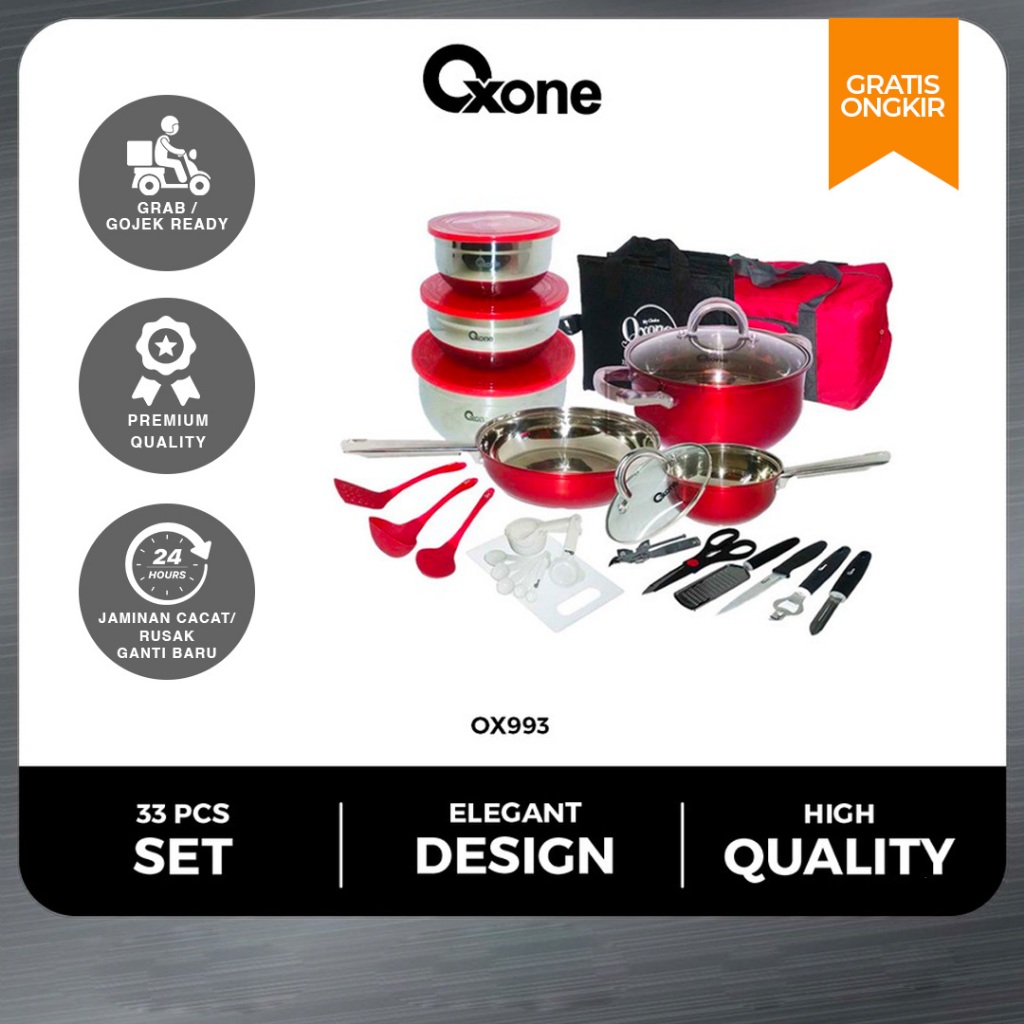 Jual Oxone OX993 Set Panci Peralatan Dapur 33 Pcs Kitchen Tools ...