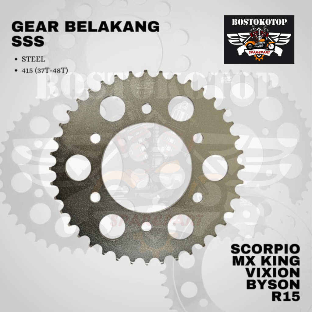 Jual SSS Racing Gear Gir Belakang Tebal Scorpio Vixion MX King Byson NVL NVA R15 Xabre Tebal ...