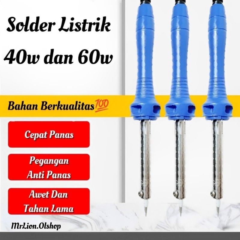 Jual Solder Listrik 40W 60W / Solder HP PC TV Rakit Alat Patri Electric ...