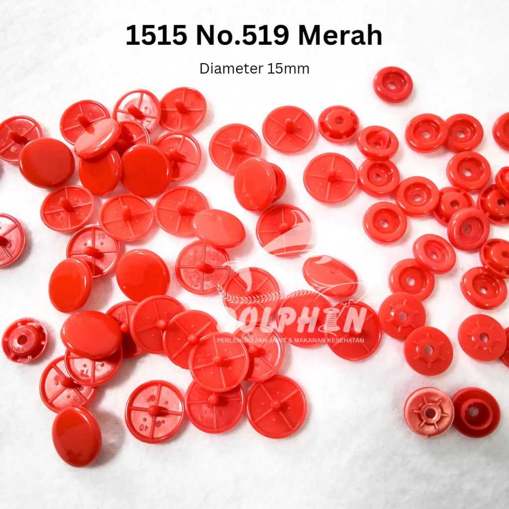 Jual [Per Lusin Set] Kancing Snap 15 mm / 1515 Kancing Jaket Plastik ...