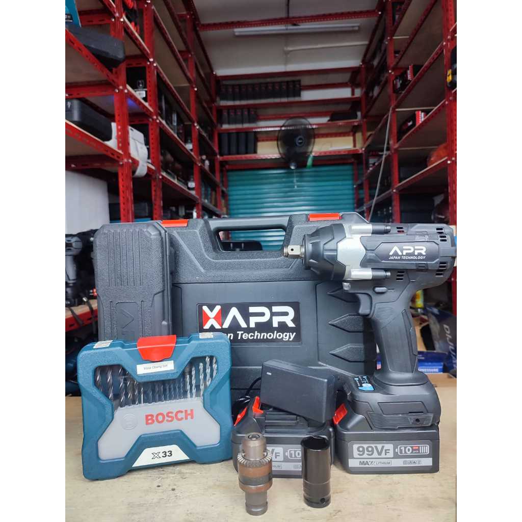 Jual Mesin Impact Wrench Baterai APR Torsi 1800 NM Paket Super Duper ...